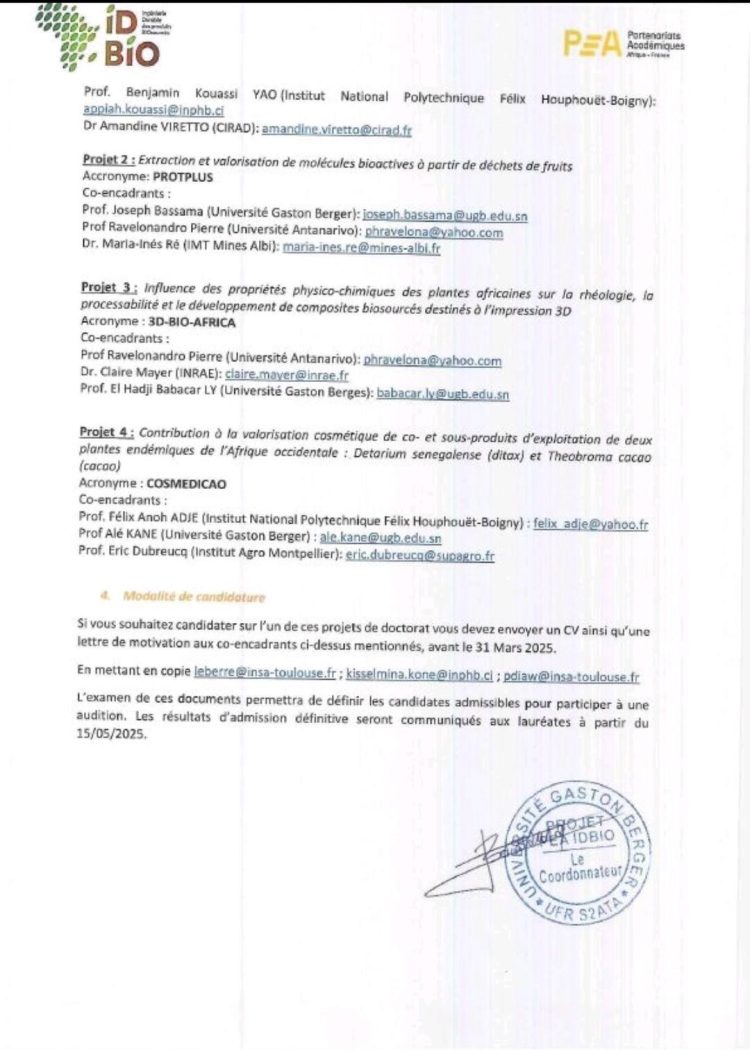 Appel à candidature pour 4 thèses dans le cadre du projet Ingénierie Durable des Produits ...